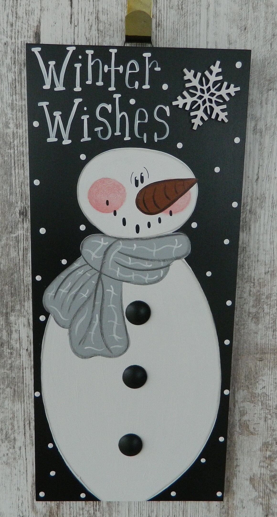 Snowman Wall Hanging/winter Wishes/winter Snowman - Etsy