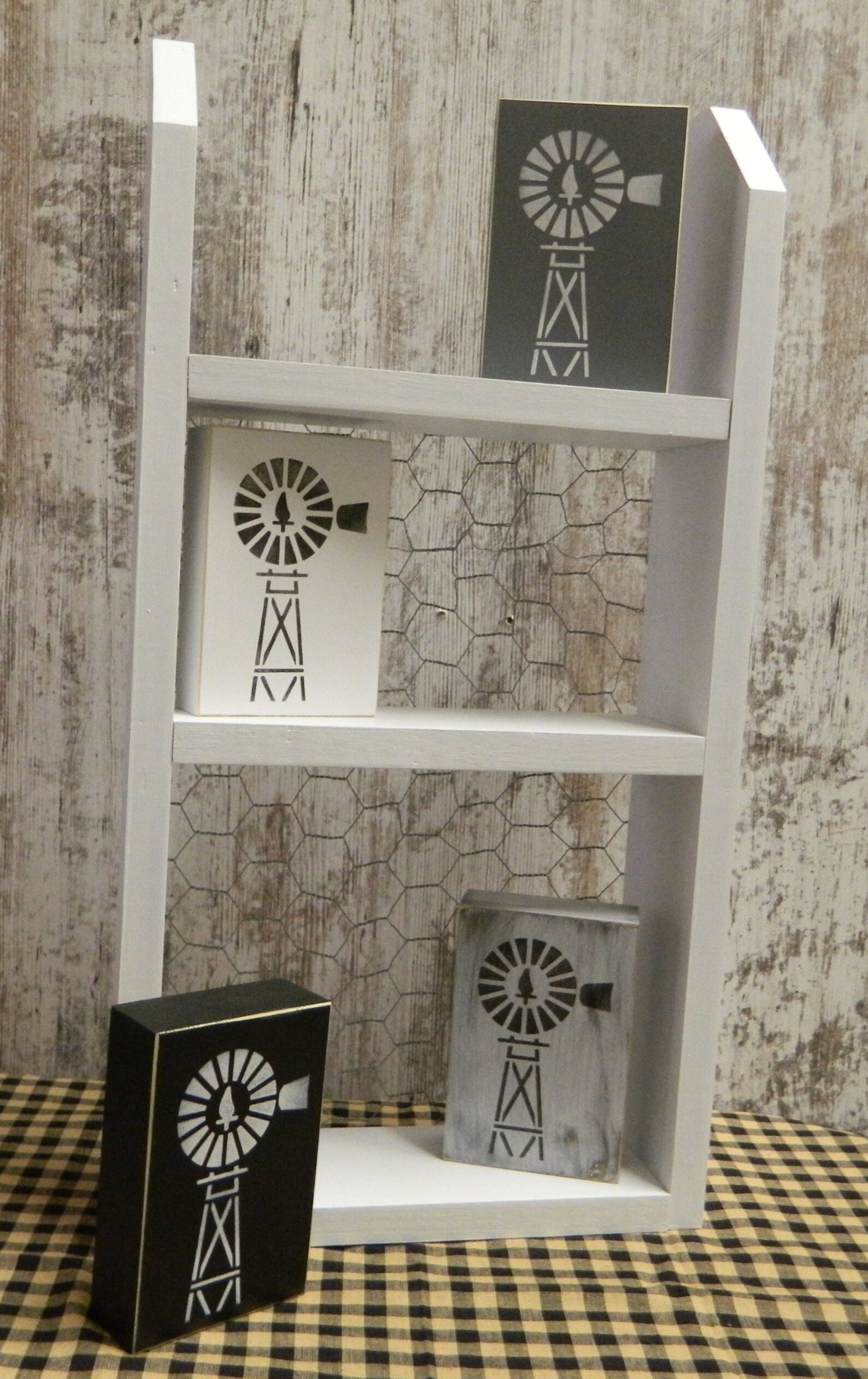 Windmill Block/farmhouse Decorations/shelf | Etsy