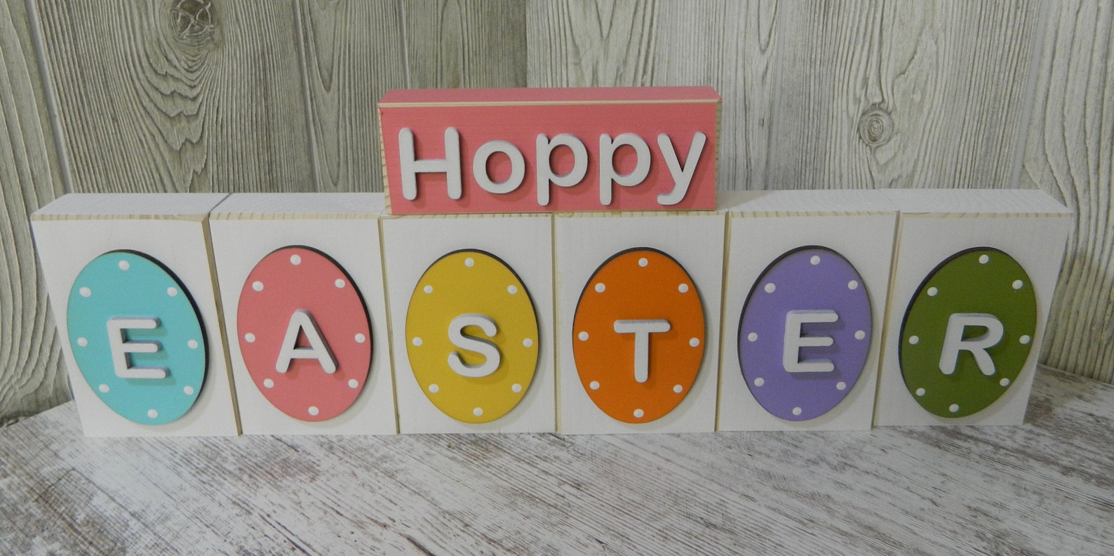 Easter Block Set/easter Eggs/happy Easter/hoppy Easter/welcome - Etsy