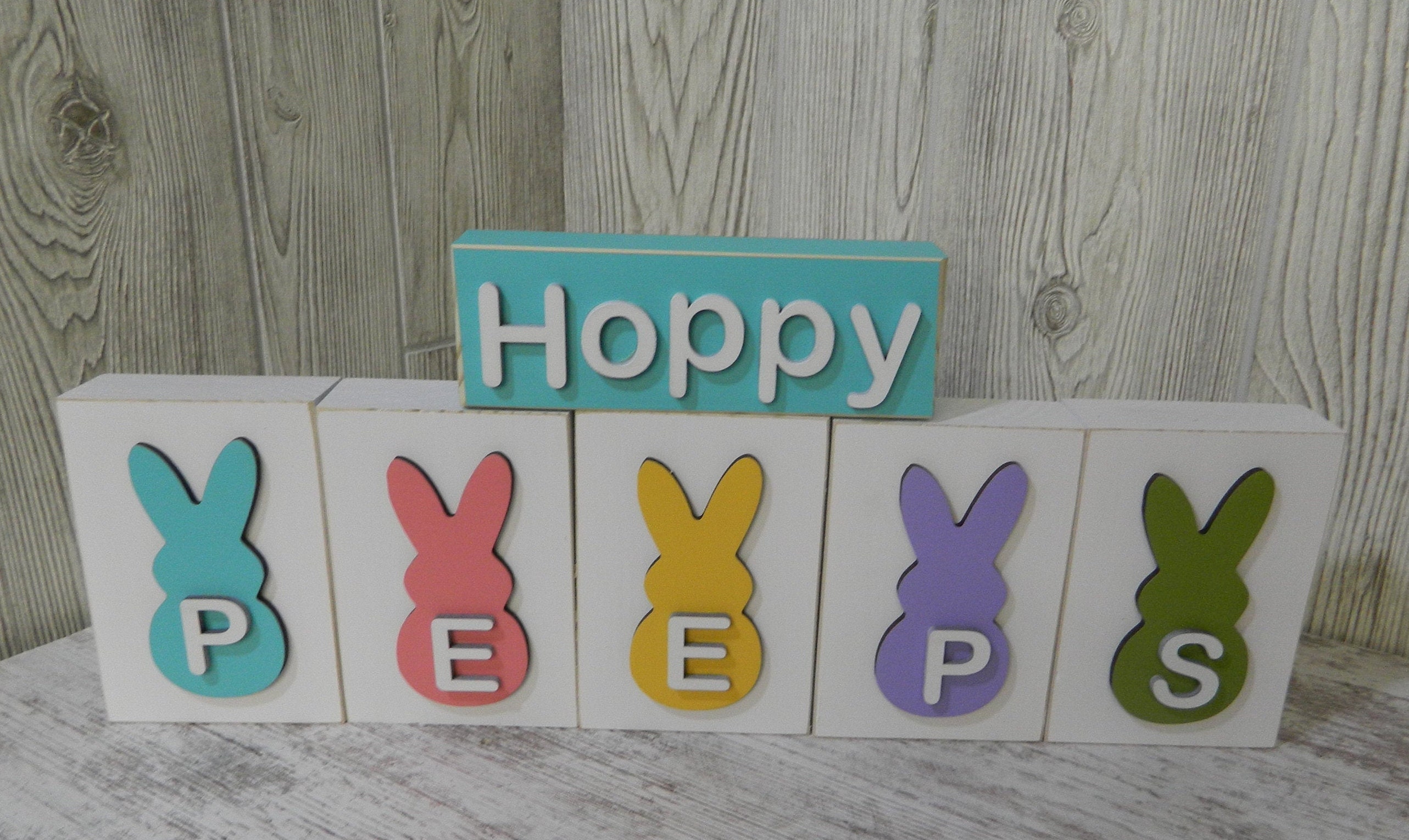 Easter Block Set/Peeps/Bunnies/Welcome Peeps/Hello Peeps/Hoppy | Etsy