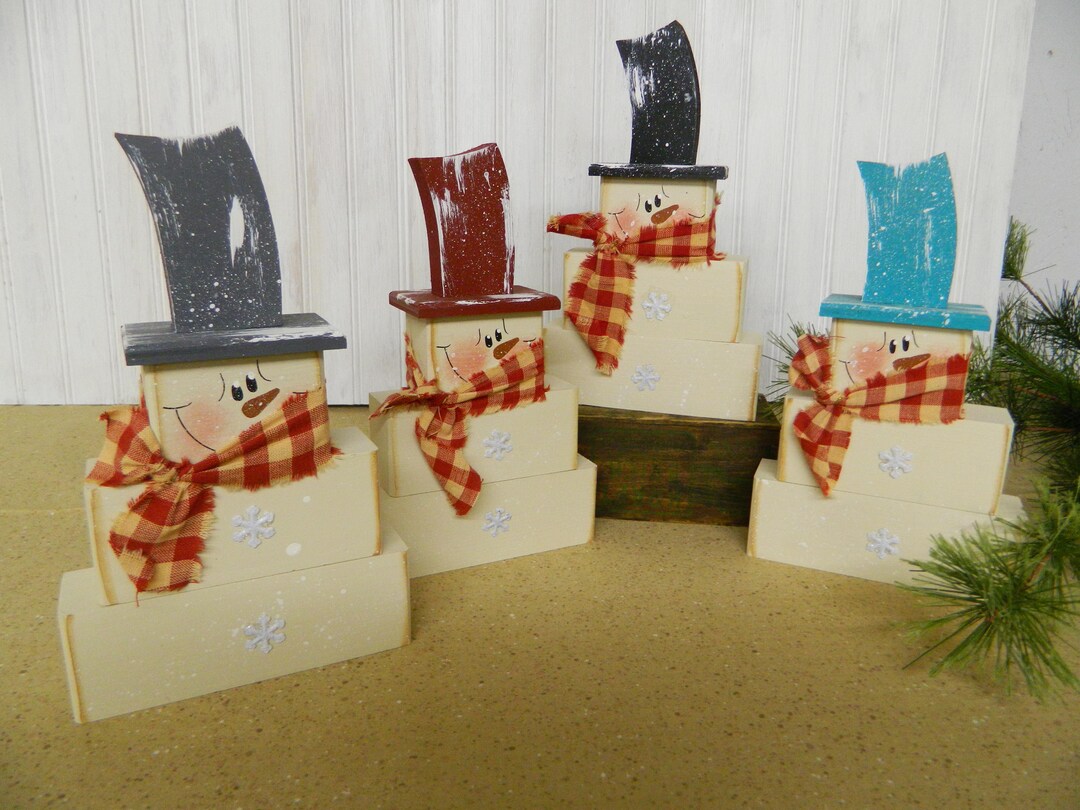 Stackable Snowman/winter Decor/christmas Decor/wood Snowman/snowflake ...