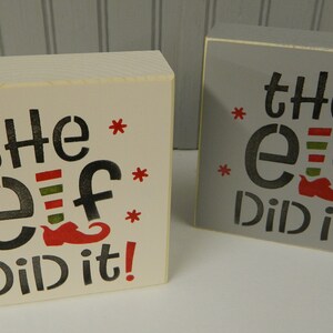 Wooden Blocks/the Elf Did It/ Elf/ We Believe/christmas Blocks/ Winter ...