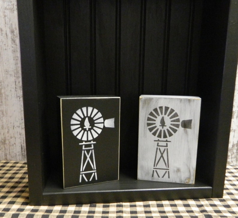 Windmill Block/farmhouse Decorations/shelf - Etsy