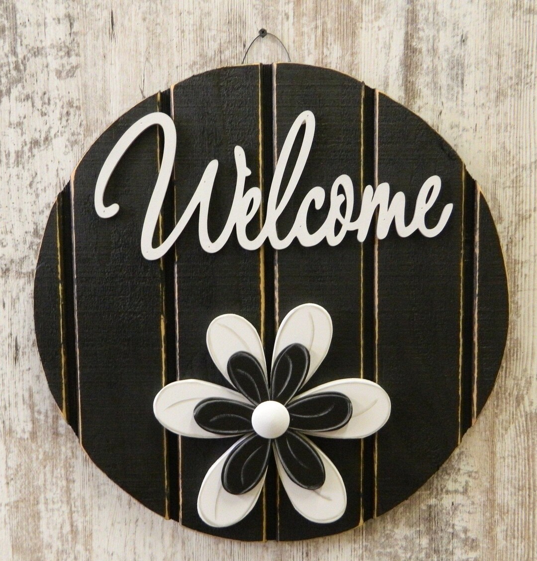 Welcome Shiplap Flower Door Hanger/flower Decor/shiplap Sign - Etsy