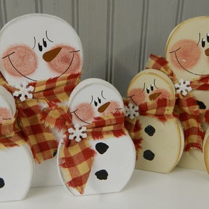 Snowmen Shelf Sitters Set/snowmen/shelf Sitters/snowmen With Scarves ...