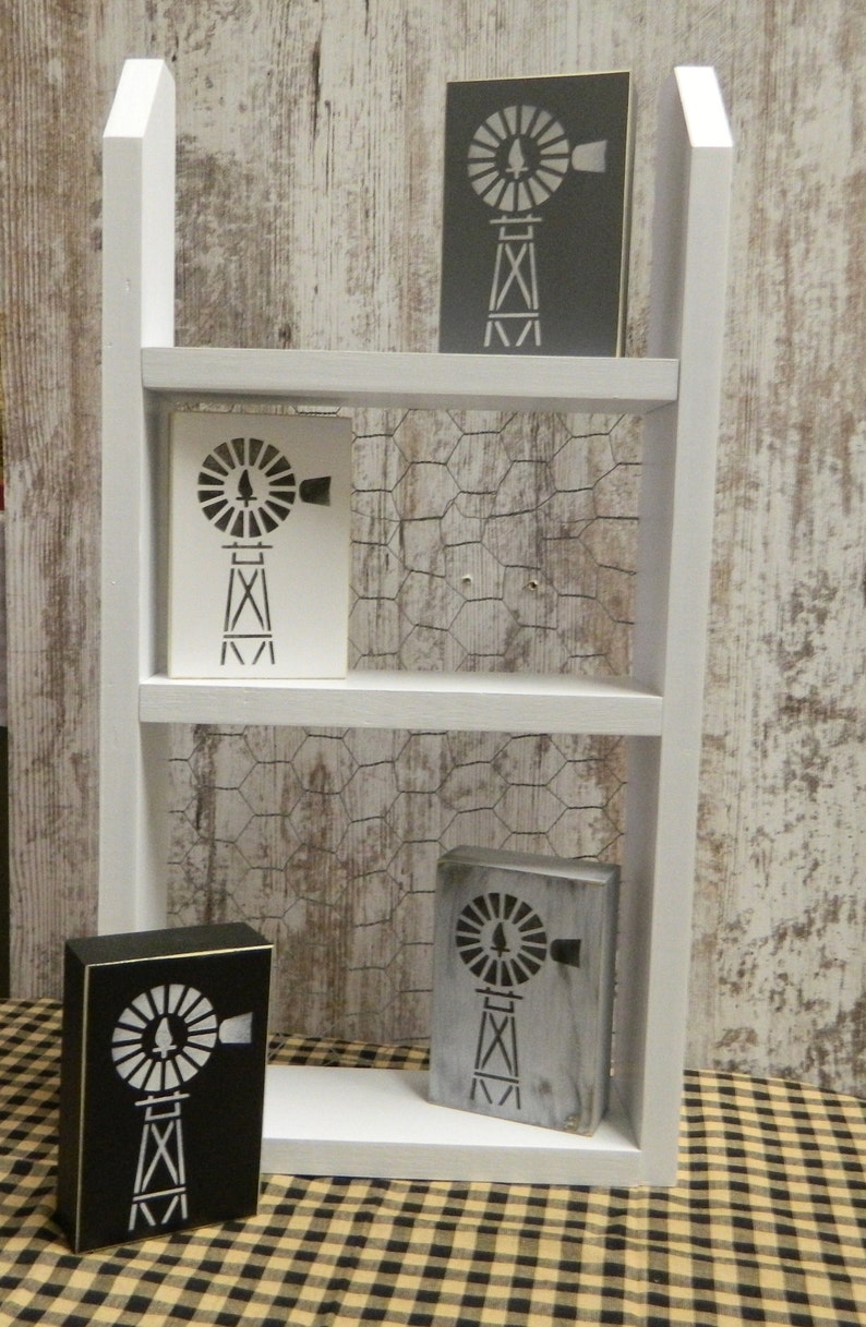 Windmill Block/farmhouse Decorations/shelf - Etsy