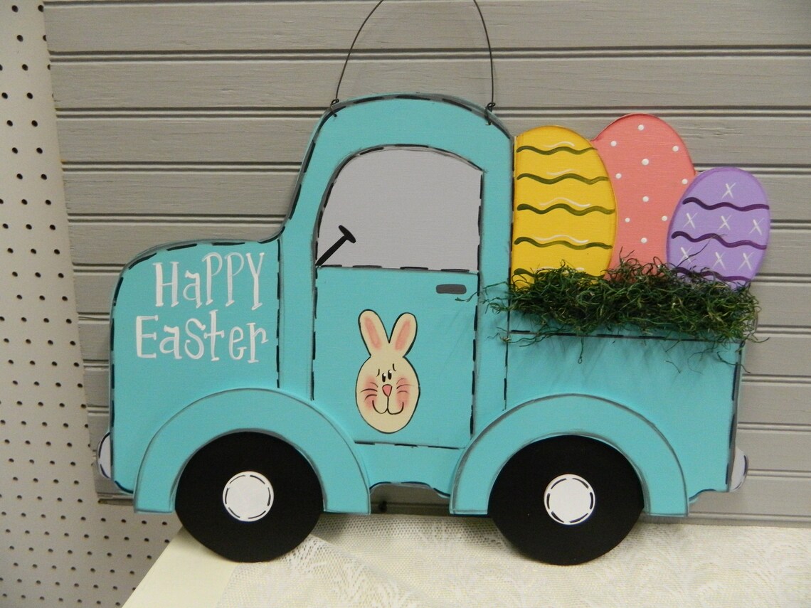 Happy Easter Truck With Eggs - Etsy UK