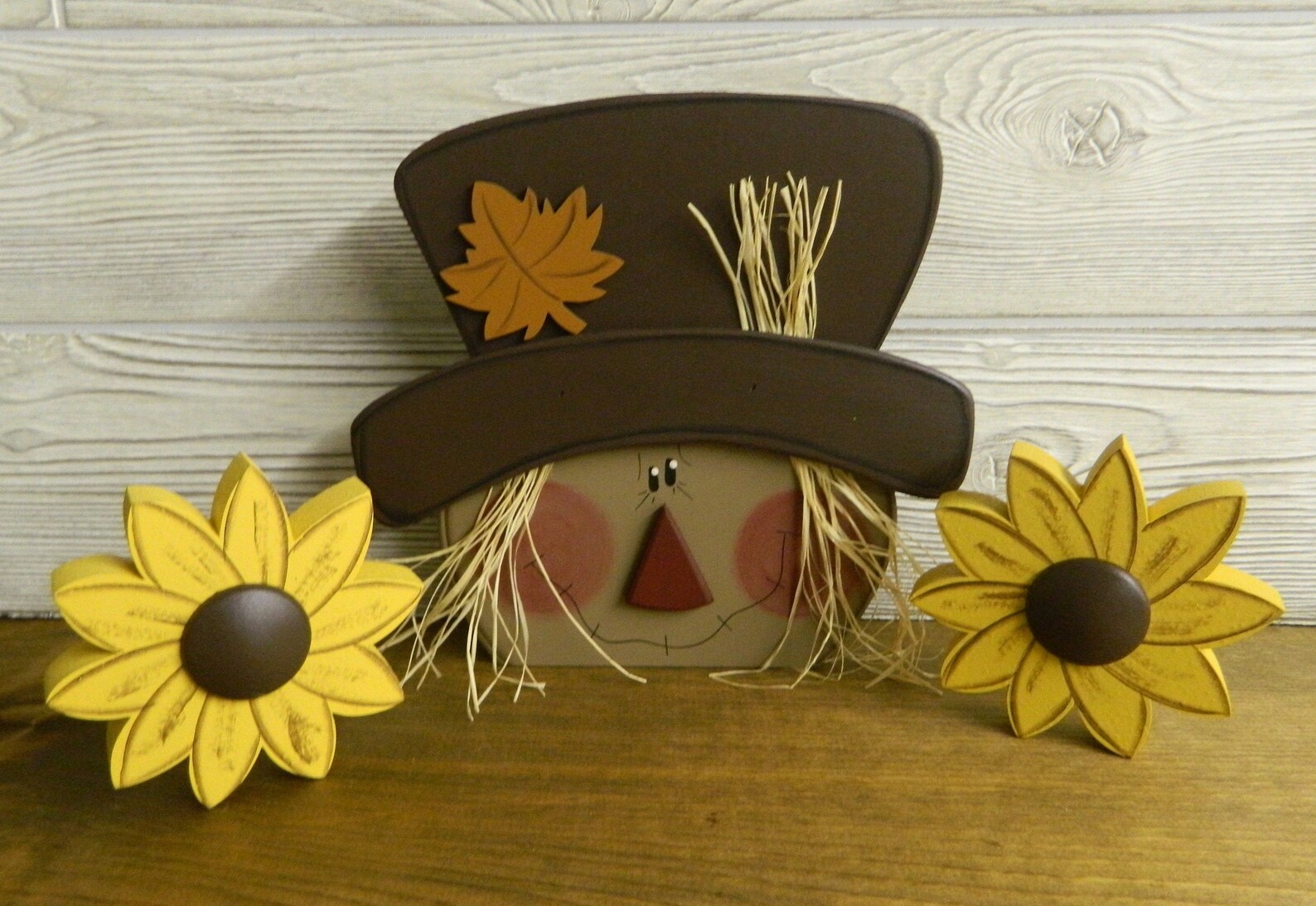 Fall Shelf Sitters Scarecrow Sunflower Set Table Top Decor - Etsy