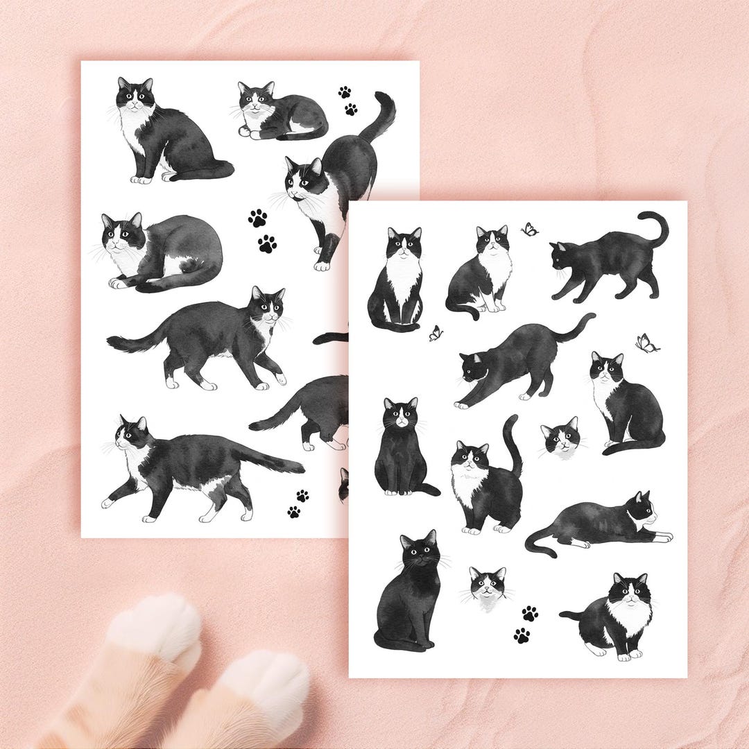 Cat Temporary Tattoo, Fake Cats, Small Cats Tattoo, Cute Cats Drawing ...