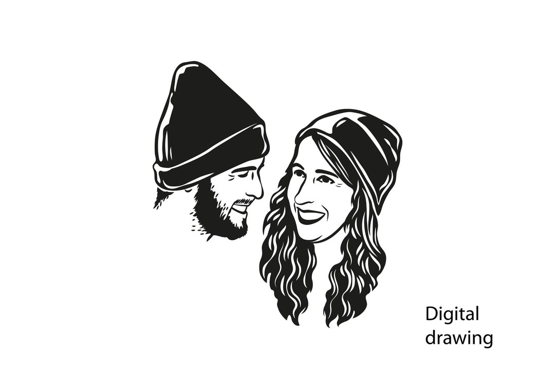 Digital Couple Portrait, Personalized Couple Portrait - the Perfect ...
