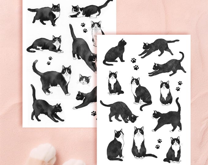 Cats Temporary Tattoo Sticker, Cats Mom, Merry Go Round, Luck Mandala ...