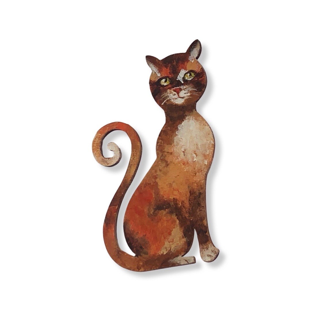 Calico Hand Painted Kitty Pin - Etsy