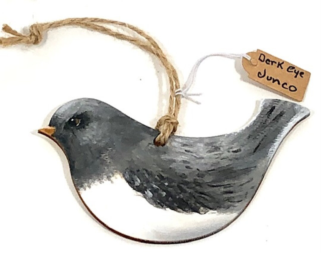 Hand Painted Dark Eyed Junco Hanging Window Charm/ornament - Etsy