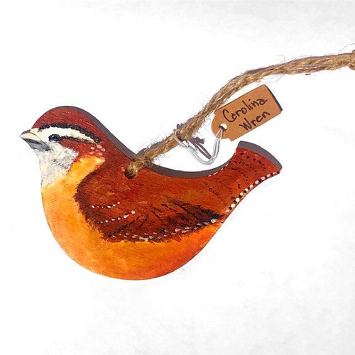 Hand Carved Carolina Wren Ornament - Etsy