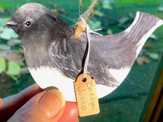 Dark Eyed Junco Hand Painted Hanging Window Charm/ornament - Etsy