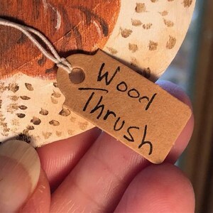 Wood Thrush Hand Painted Hanging Window Charm, Ornament - Etsy