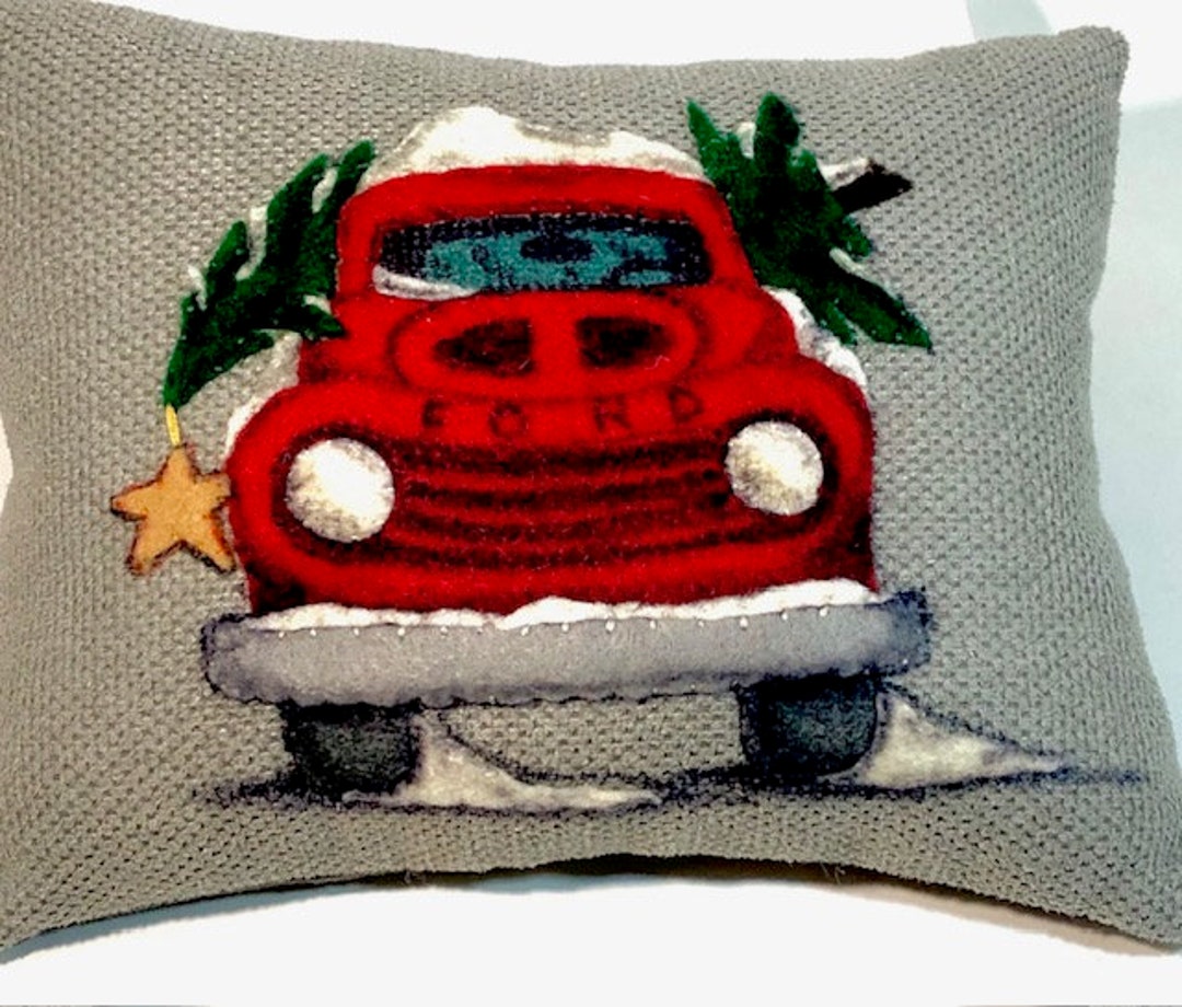 Vintage Red Ford Pickup Truck Loaded With Evergreen Christmas Tree - Etsy