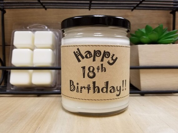 Happy 18th Birthday Candle Happy Birthday Birthday Gift | Etsy