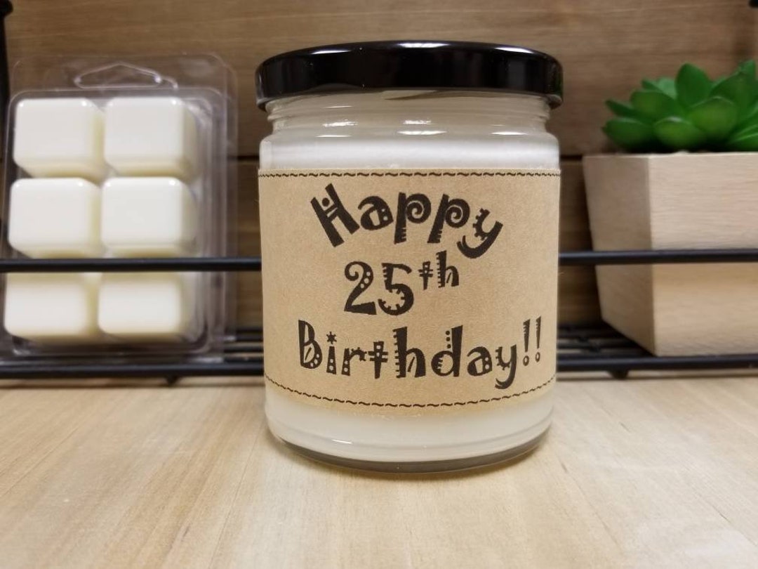 Happy 25th Birthday Candle, Happy Birthday, Birthday Gift for Her Him ...