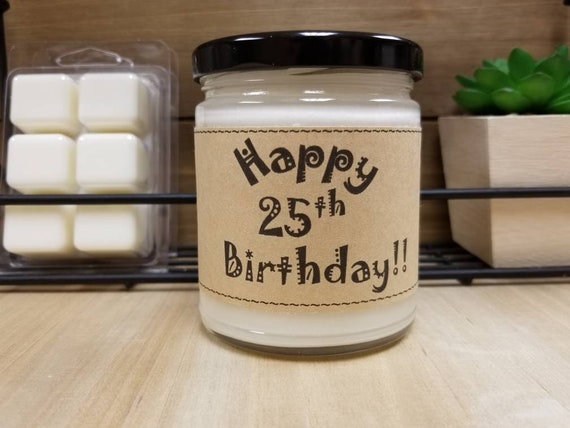 Happy 25th Birthday Candle Happy Birthday Birthday Gift for - Etsy