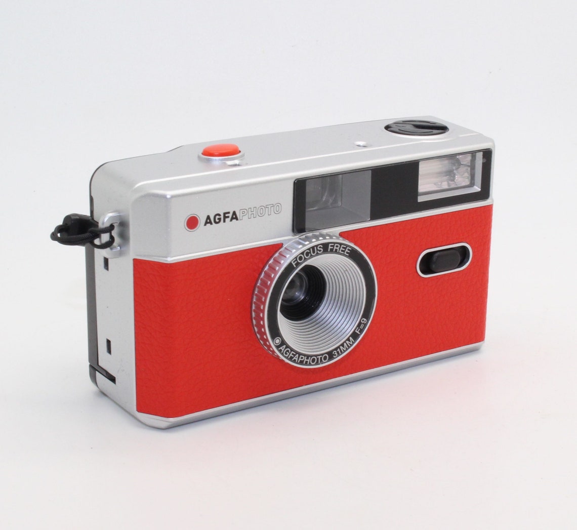 Agfaphoto 35mm Film Reusable Compact Camera in Red With Case - Etsy UK