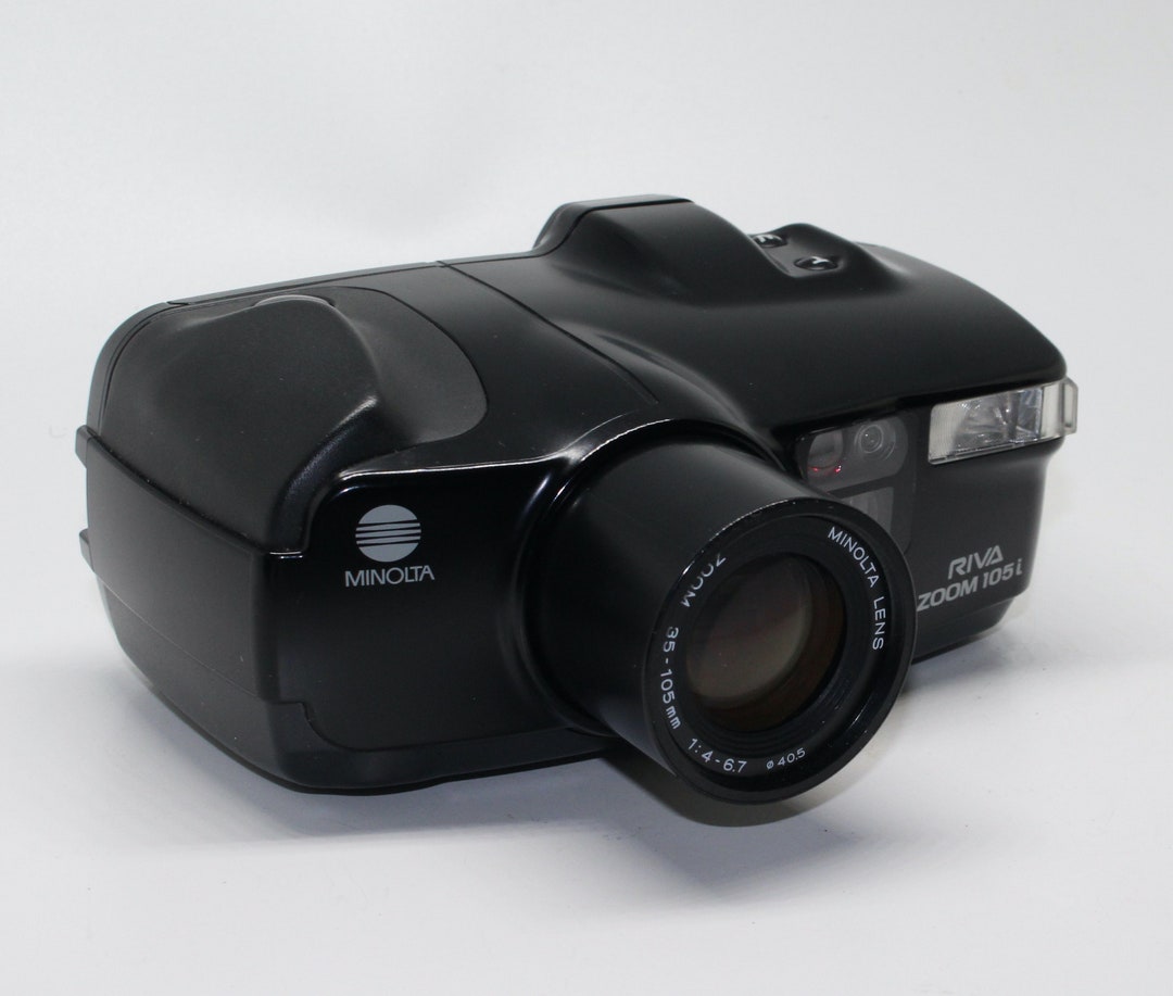 Minolta Riva Zoom 105i 35mm Film Camera 35-105mm Zoom Lens and Case ...
