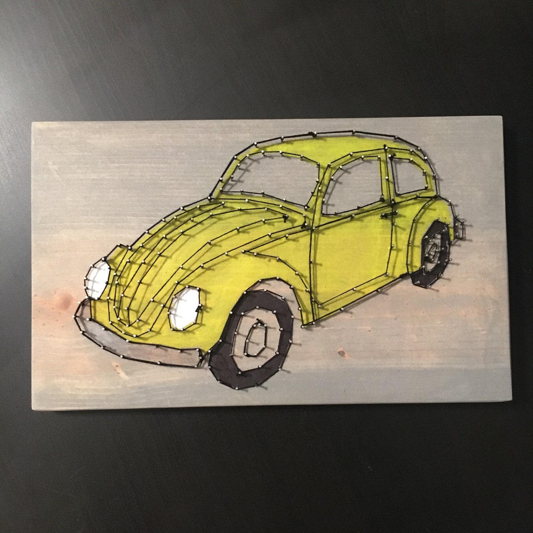 VW String Art, Kids Room, Nail and String Art, Car Decor, Wood Sign, VW ...
