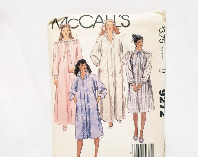 Misses Robes House Coat Pattern Size Ex-large Mccall's 9272 Sewing 1984 Uncut - Etsy
