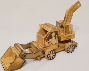 Wooden Backhoe Toy - Etsy