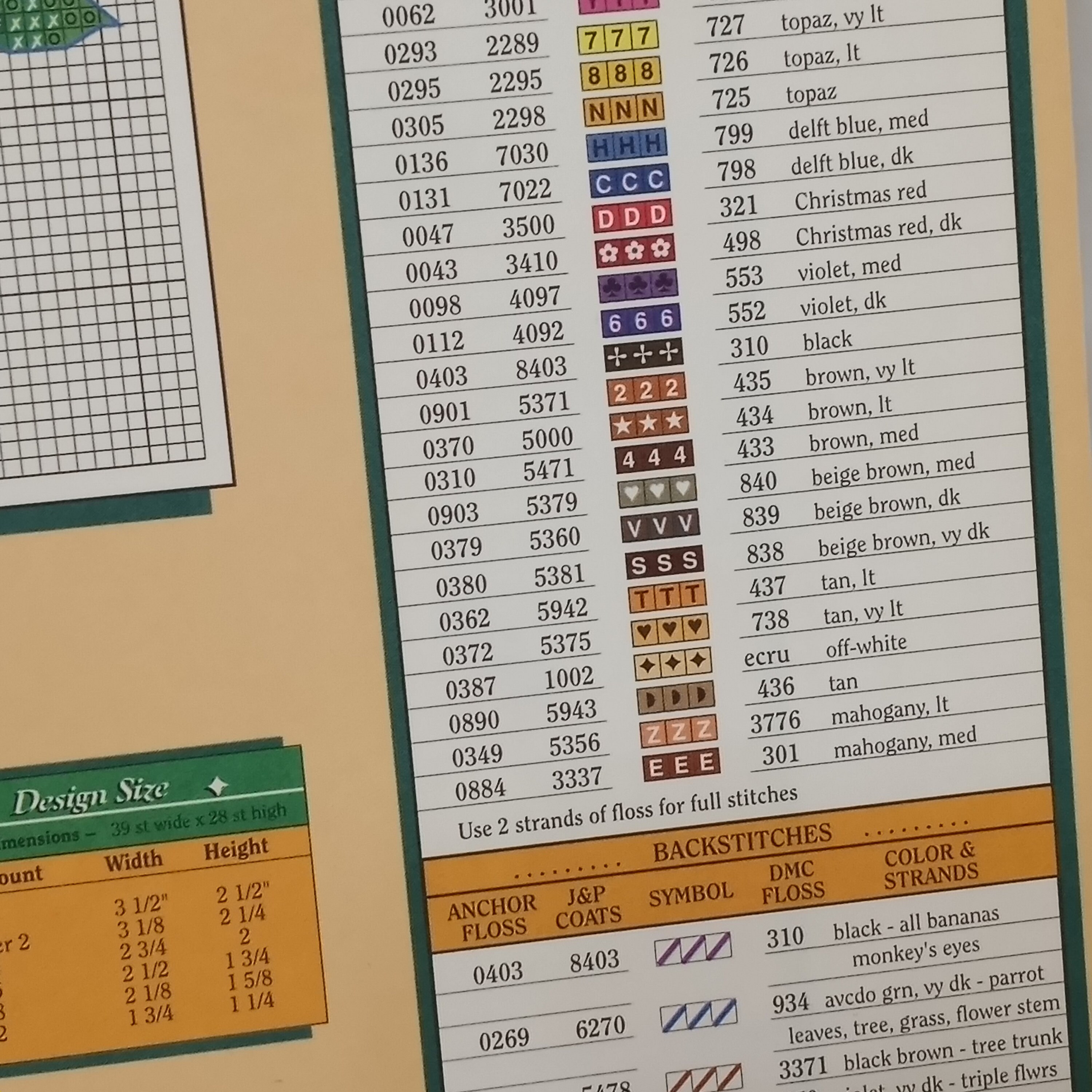 Jungle Pals Grow Chart Cross Stitch Leaflet Book Color Charts 30502 ...