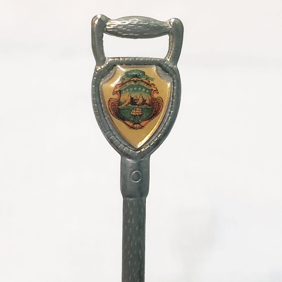 Shovel Old Sailing Ship Mountains Crest Souvenir Spoon 4" Taiwan ...