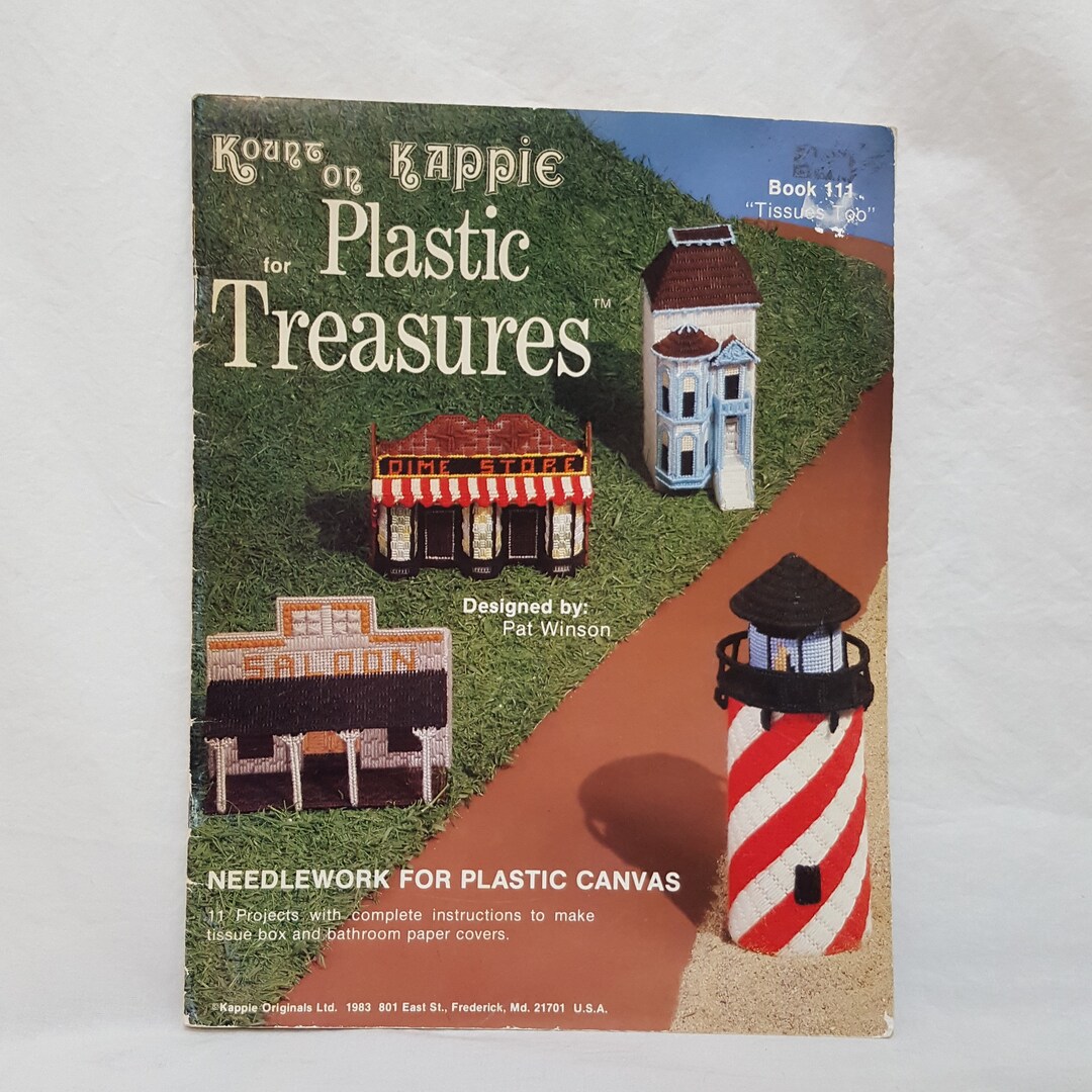 Plastic Canvas Tissue TP Covers Kappie Originals 1983 11 Projects ...
