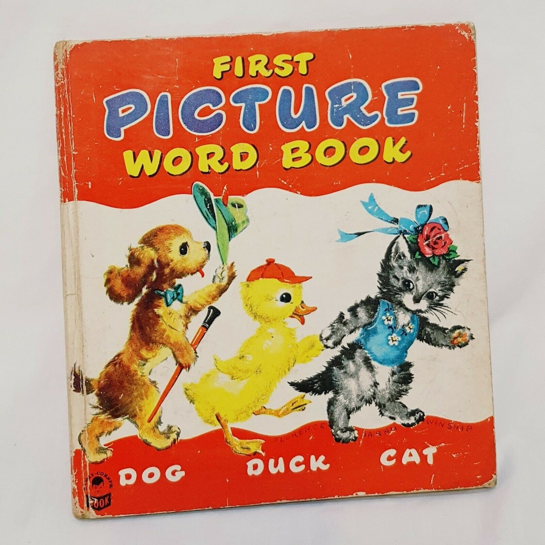 First Picture Word Book 1950 Vintage Children Frances E. and F. Dorothy ...