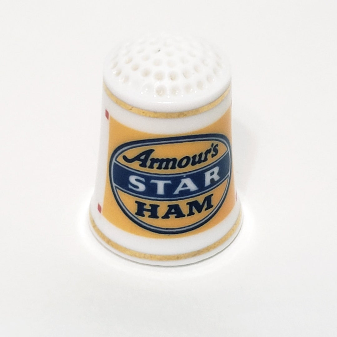 Armour's Star Ham Advertising Thimble Country Store Fine Porcelain 1 ...