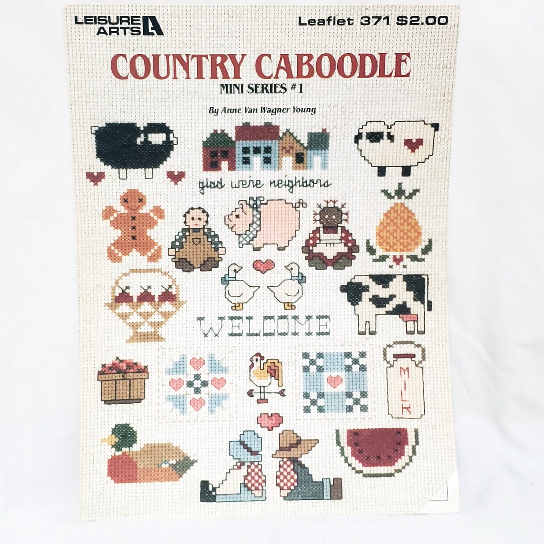 Country Caboodle Cross Stitch Pattern Booklet 371 Leisure Arts Sheep ...