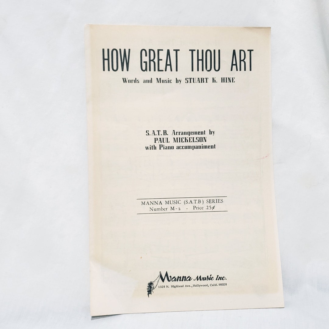 How Great Thou Art Sheet Music Piano 1955 Stuart K. Hine Paul Mickelson ...