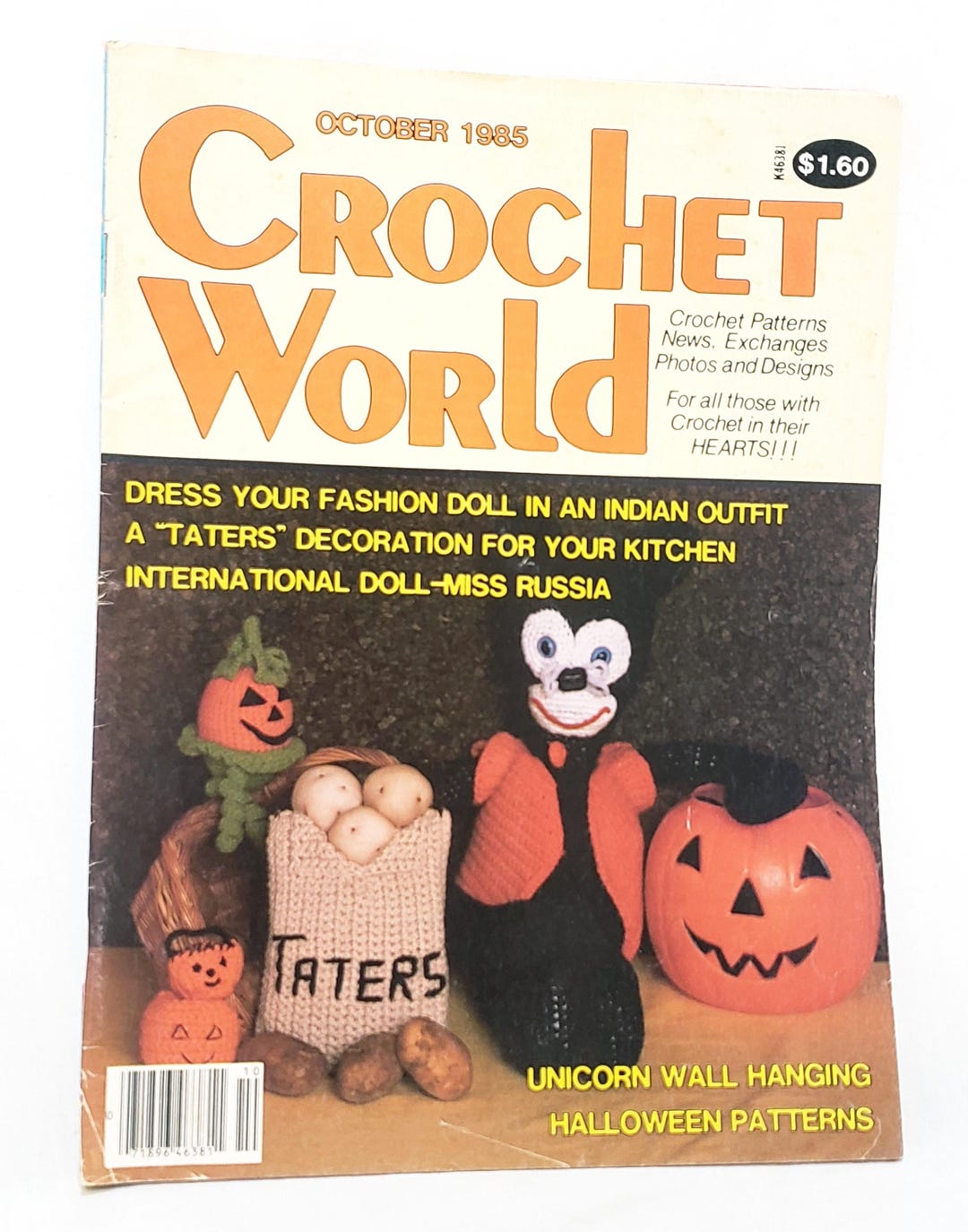 Crochet World Magazine Oct 1985 Fashion Doll Unicorn Halloween Sweater ...