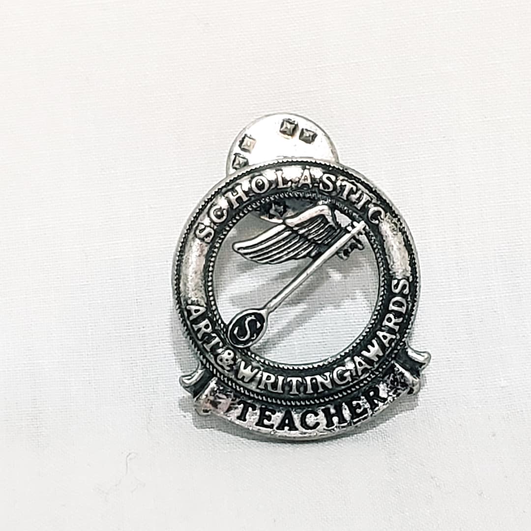Scholastic Art & Writing Awards Teacher Lapel Pin 1" Vintage Silver ...
