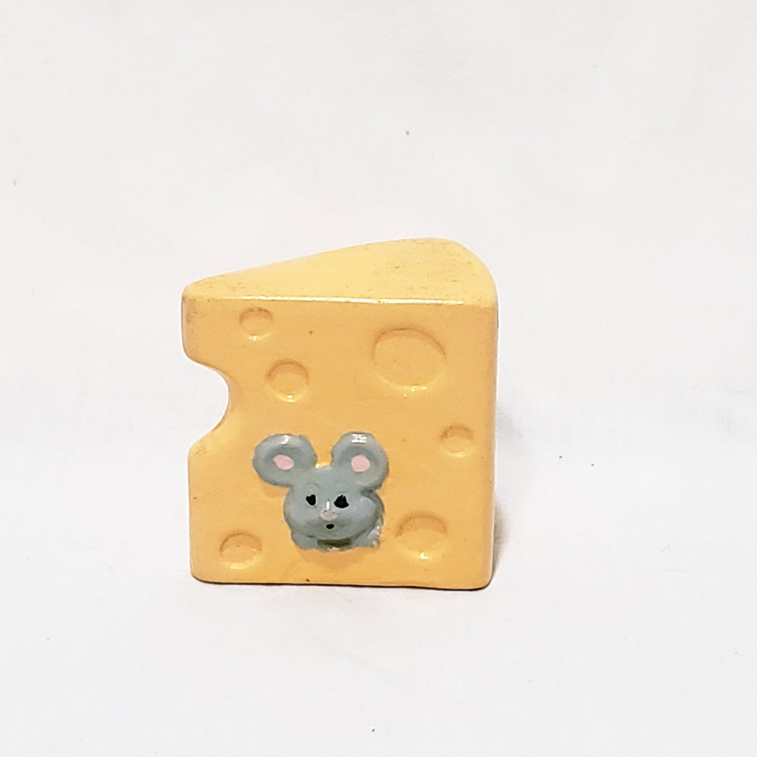 Cheese With Mouse in It Figurine 1" Hand Painted Chalkware Vintage - Etsy
