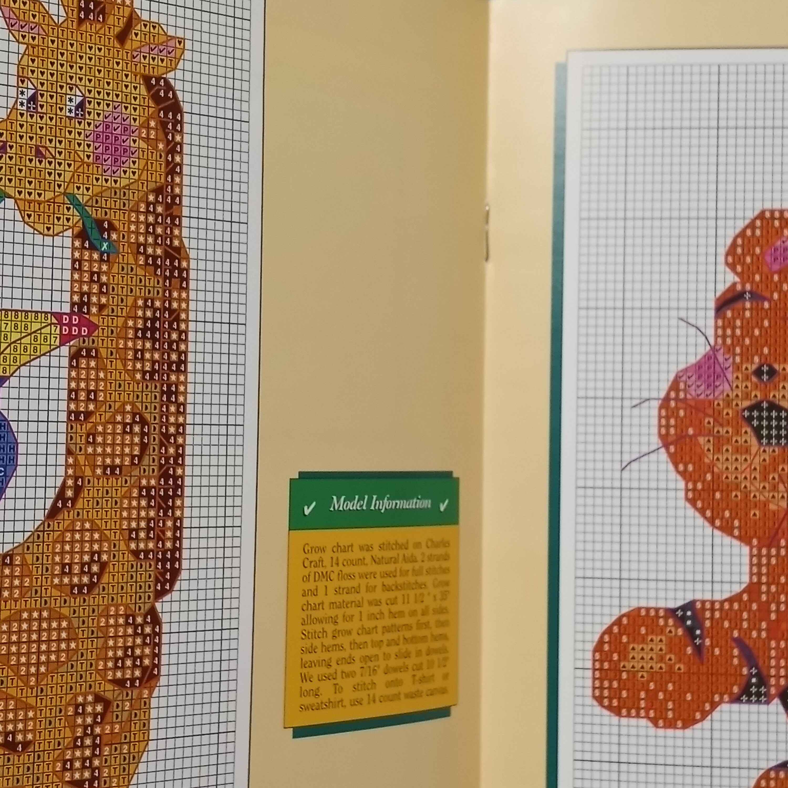 Jungle Pals Grow Chart Cross Stitch Leaflet Book Color Charts 30502 ...