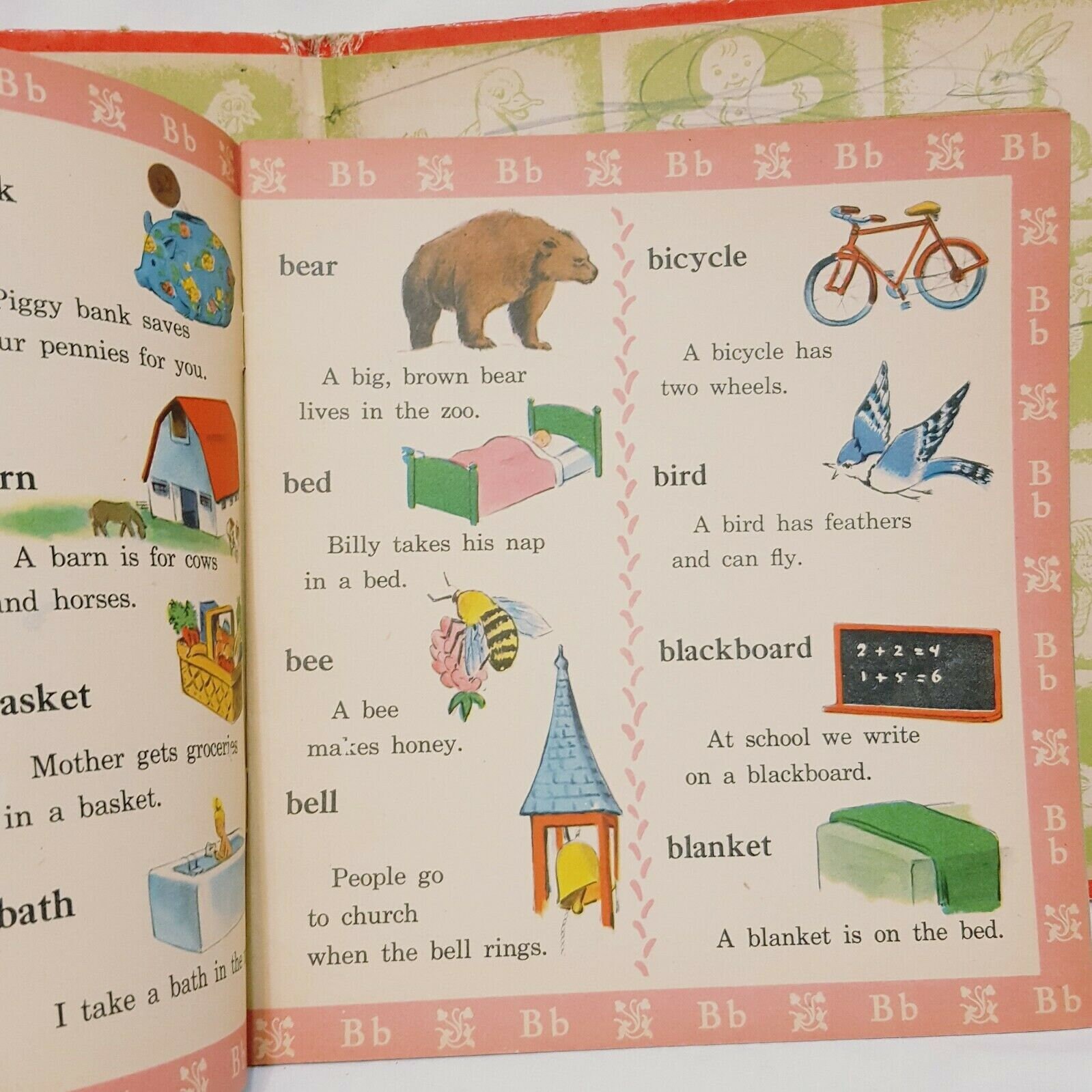 First Picture Word Book 1950 Vintage Children Frances E. and - Etsy