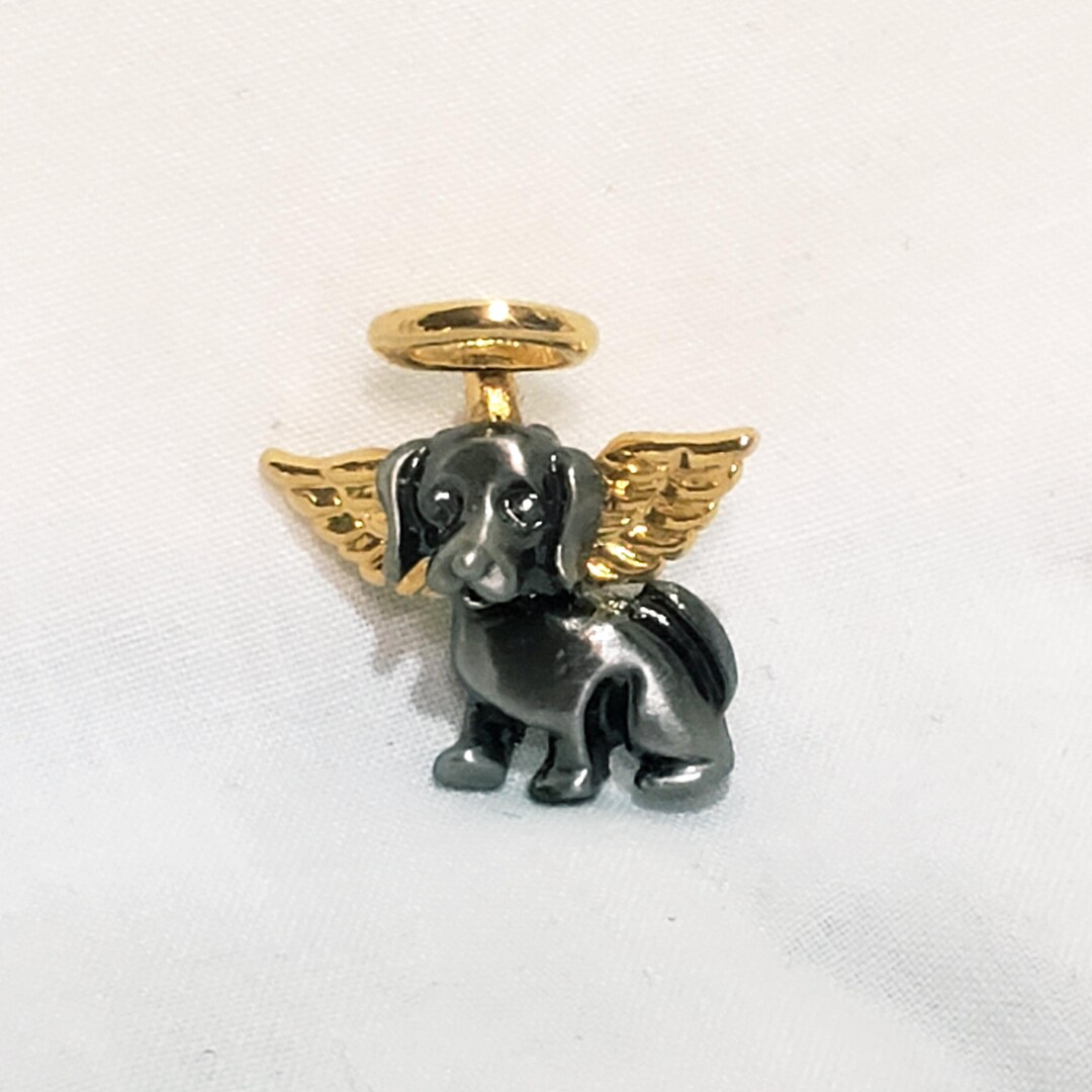 Camco Dog Puppy Guardian Angel Wings Pewter Gold Tone Lapel Pin 3/4" - Etsy