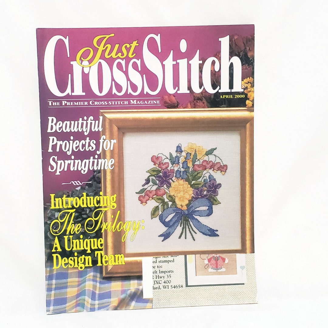 Just Cross Stitch Magazine Patterns April 2000 Springtime Cat Bunny ...