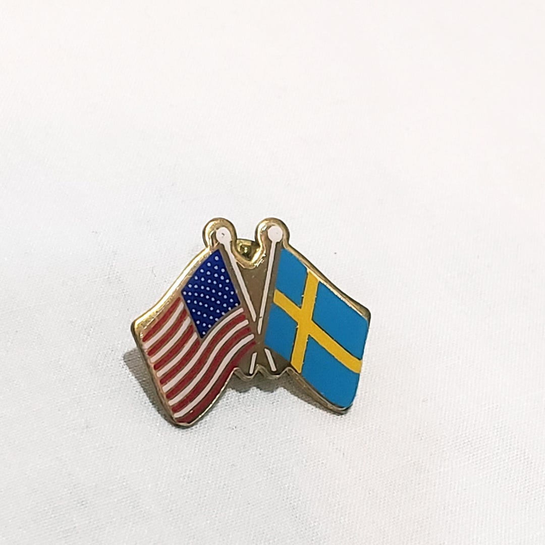 U.S. American Flag & Sweden Flag Friendship Lapel Pin 1" - Etsy