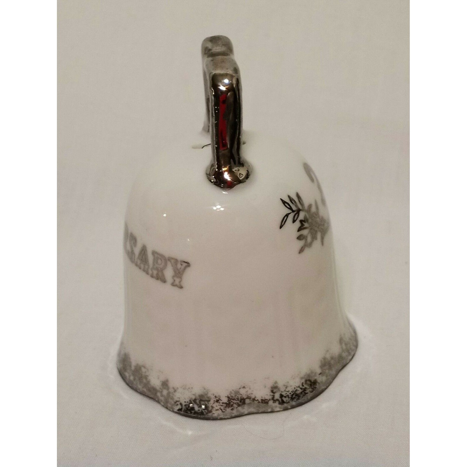 25th Anniversary Bell Lefton White Silver Wedding Gift Vintage Japan 3 ...