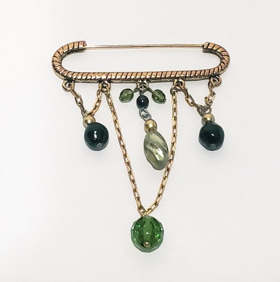 2 vintage safety pin - Gem