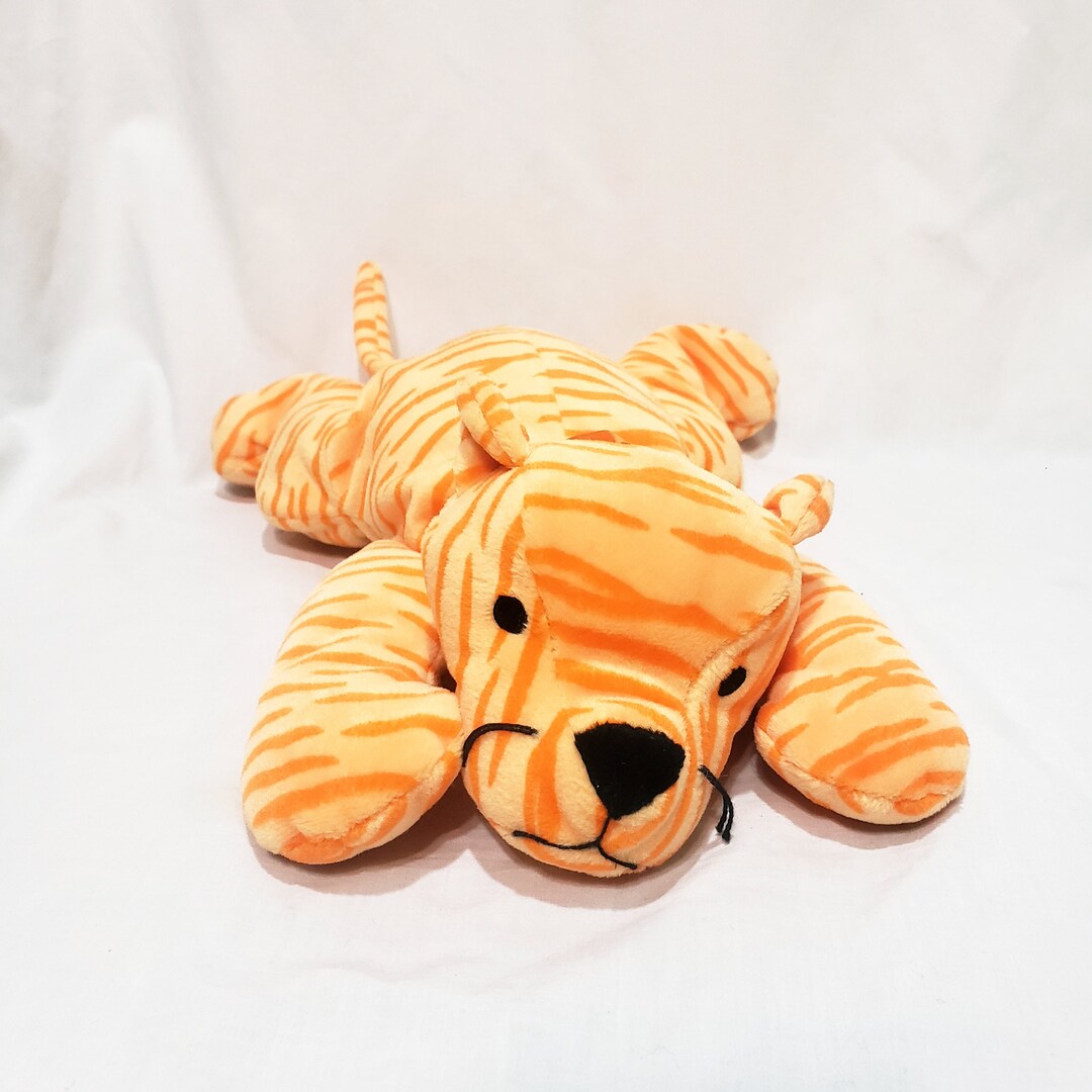 Ty Pillow Pals Purr Orange Stripes Tabby Tiger Cat Plush Stuffed Animal ...