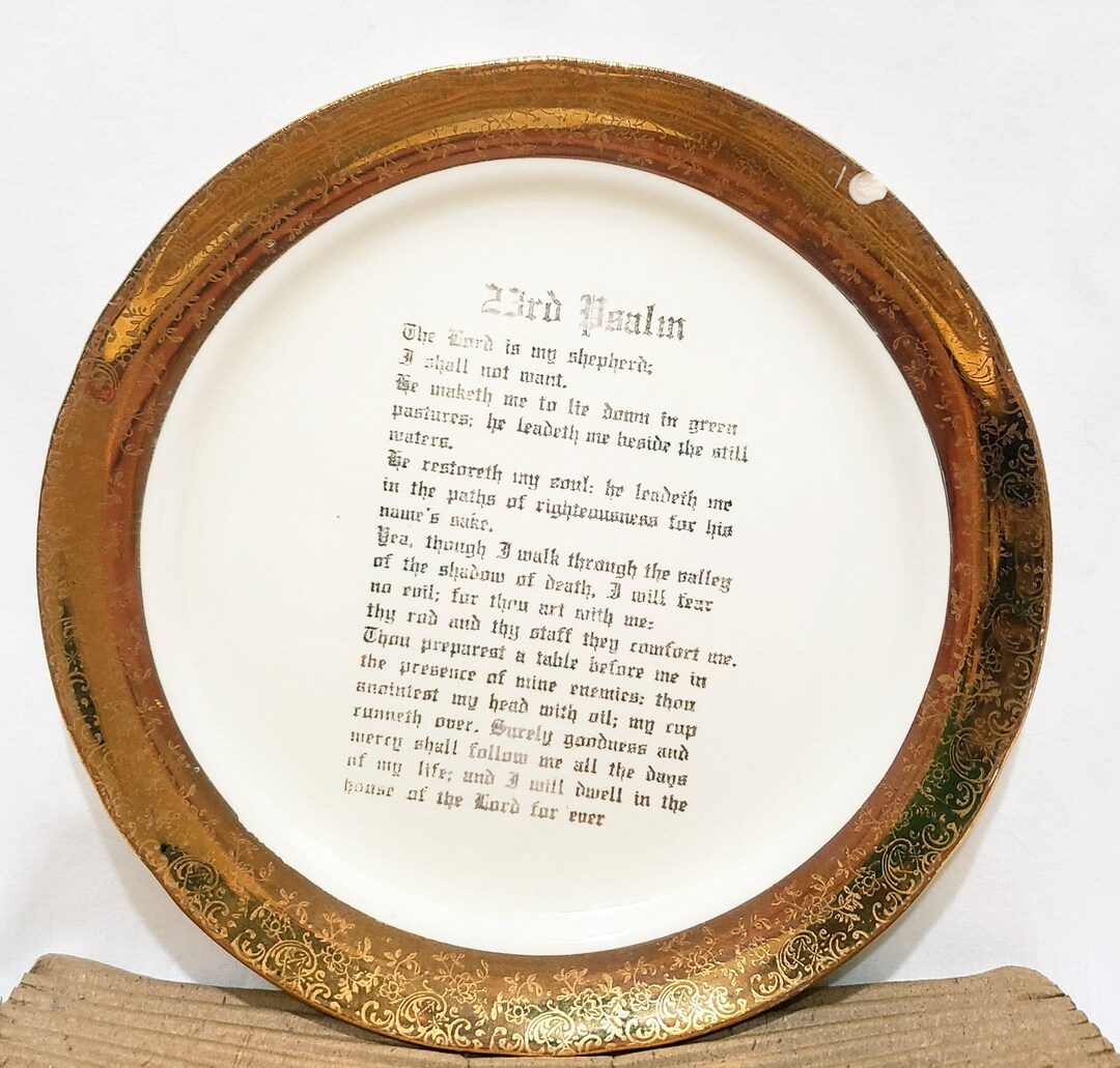 23rd Psalm Christian Religious Decorative Plate Eastern China 22k Gold ...