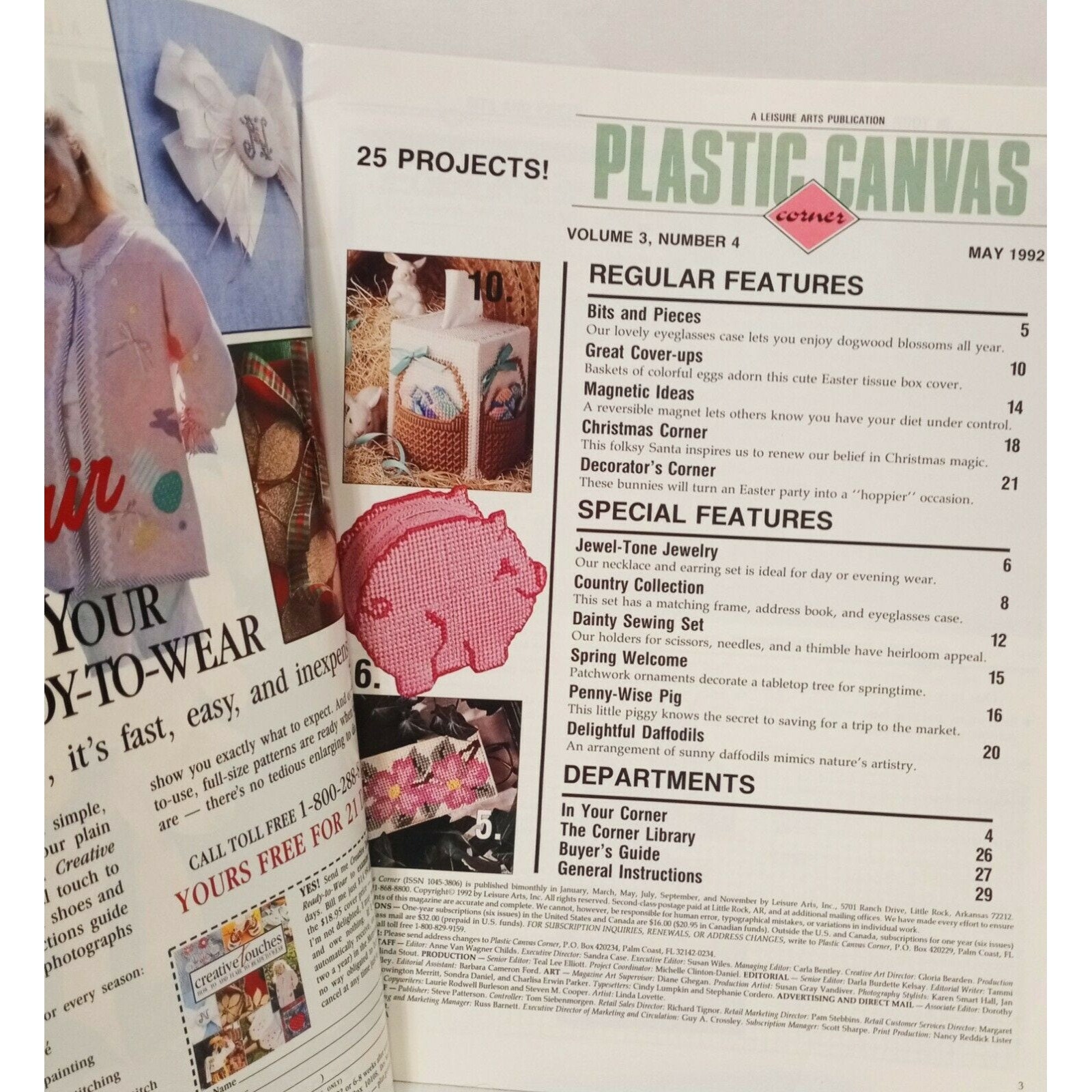 Plastic Canvas Corner Magazine May 1992 25 Projects Welcome Spring ...