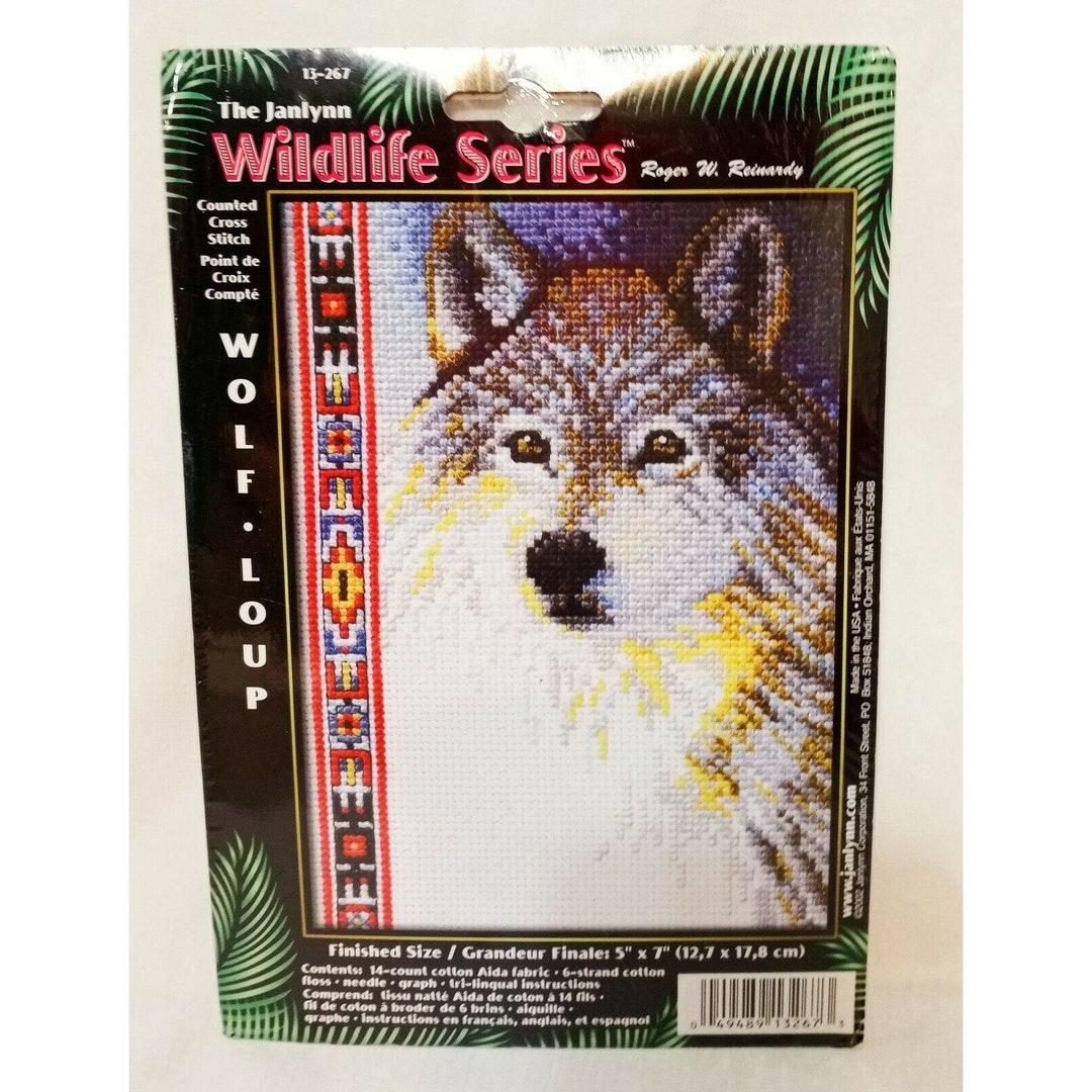 Wolf Wildlife Series Cross Stitch Kit 2002 Janlynn 13-267 Animal Roger ...